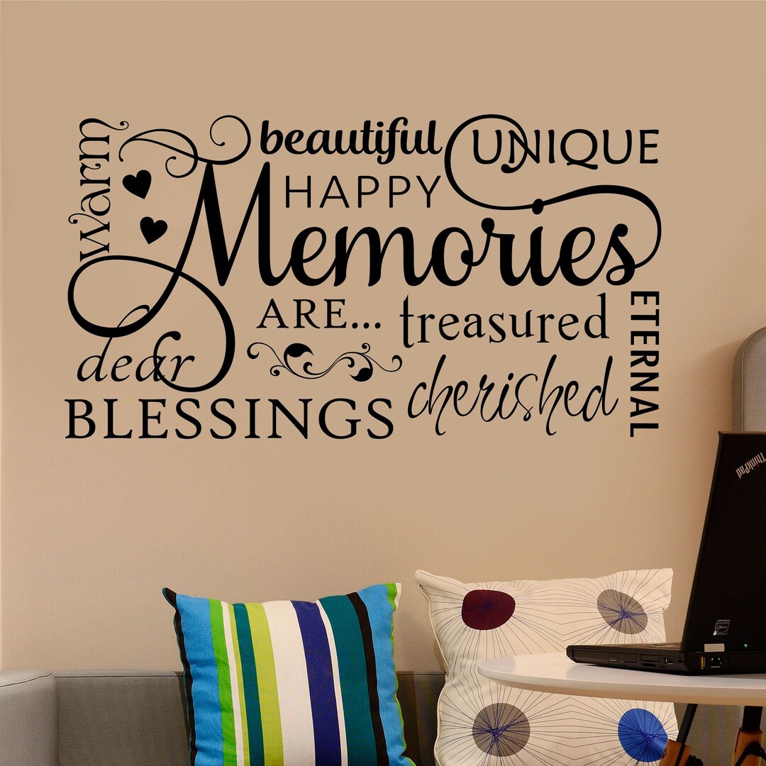 Home Wall Decal Memories Word Collage, Vinyl Wall Lettering for Family ...