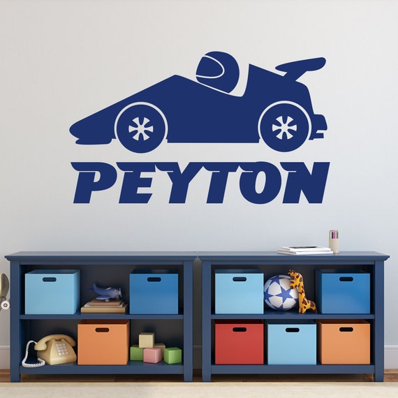 Custom Name Decal Race Car Transportation Theme Kids Bedroom | Etsy