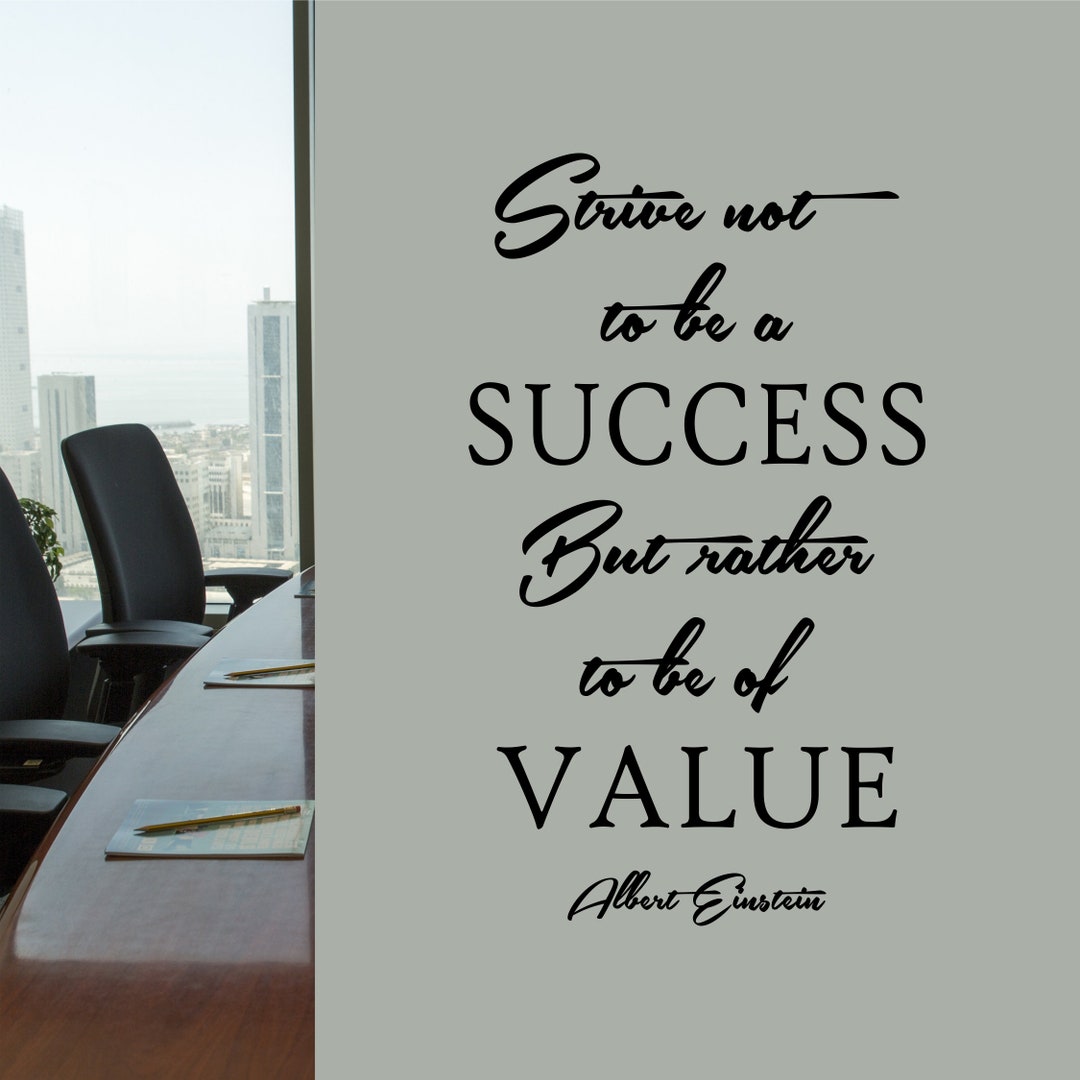 Office Wall Decal Be of Value Albert Einstein, Motivational Teamwork ...
