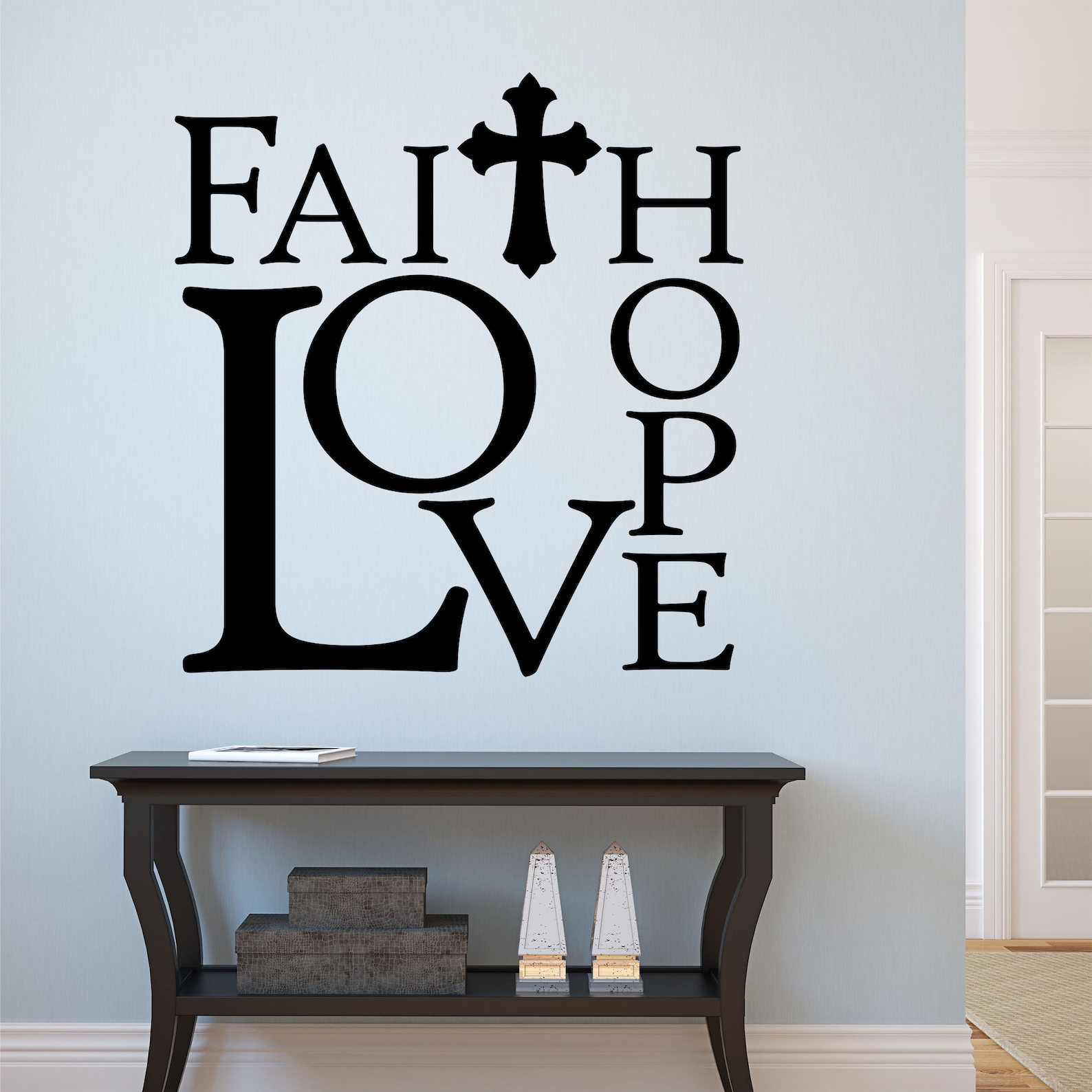 Christian Wall Decal Faith Hope Love Religious Vinyl Wall - Etsy