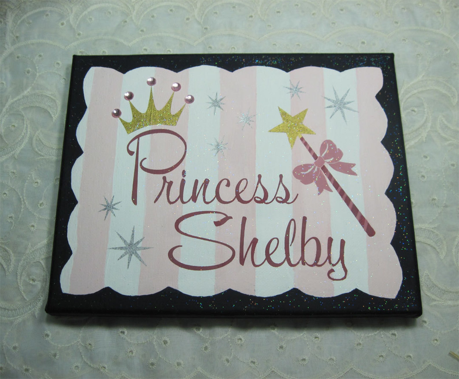 Princess Name Custom Painted Canvas Art Hand Painted Princess - Etsy