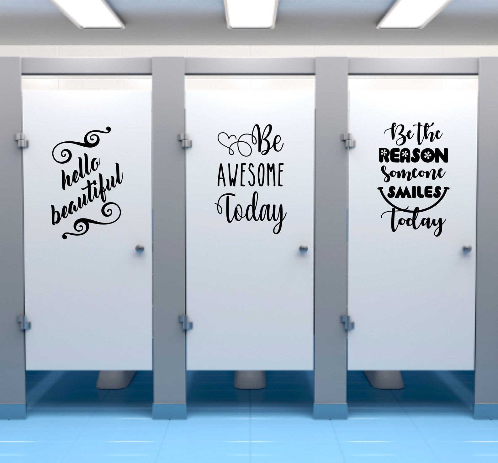 Office Bathroom Stall Vinyl Decals, Inspirational Bathroom Decoration ...