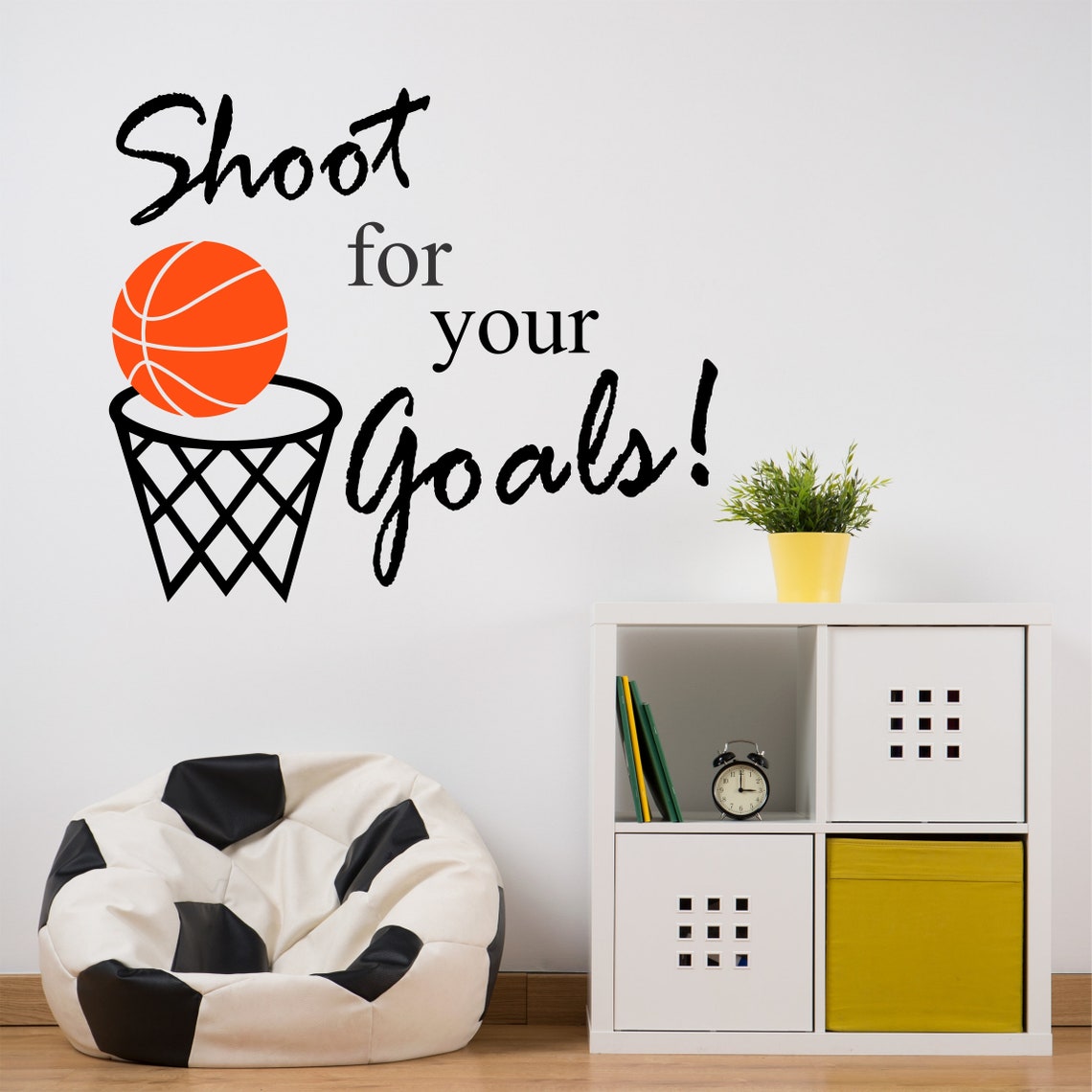 Sports Wall Decal Basketball Shoot for Your Goals Kids - Etsy