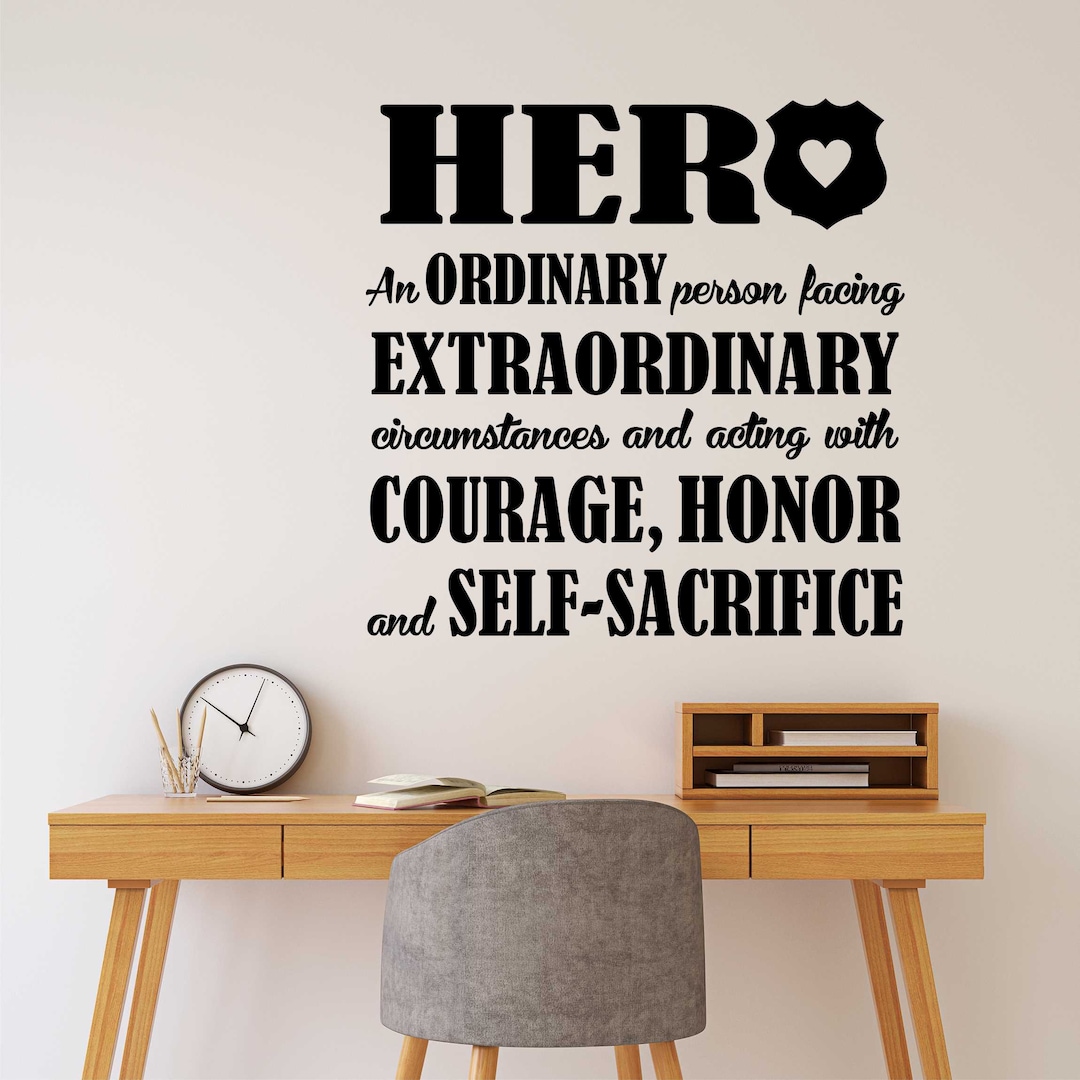 Office Wall Decal Police Officer Hero, Police Station Office Vinyl Wall ...
