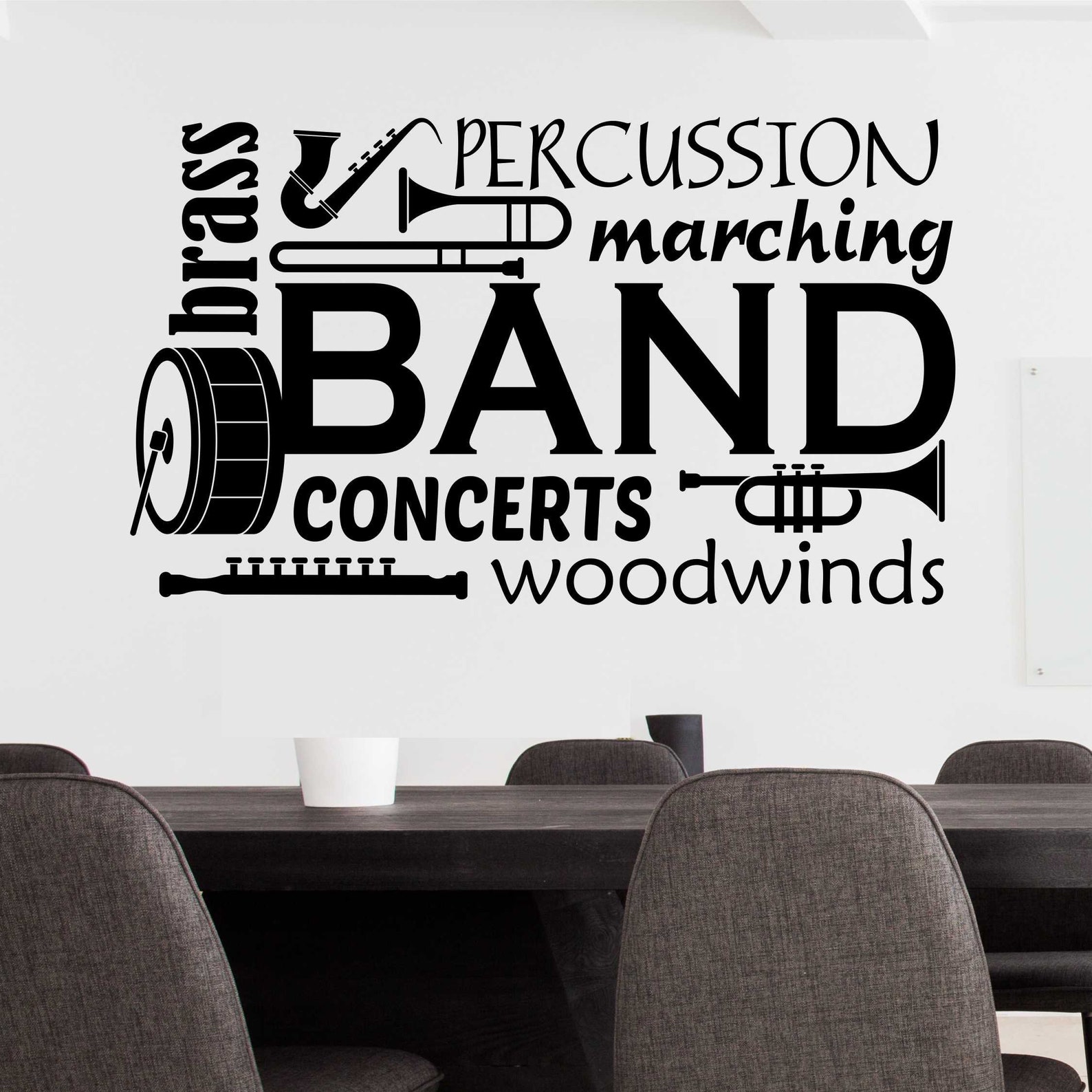 Classroom Wall Decal School Band Collage, Vinyl Wall Lettering for ...
