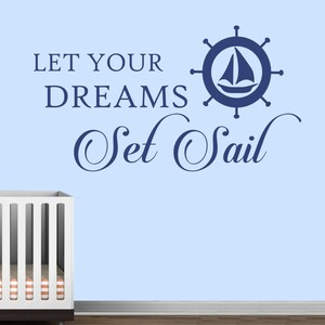 Nautical Nursery Wall Decal Let Dreams Set Sail, Vinyl Wall Lettering ...