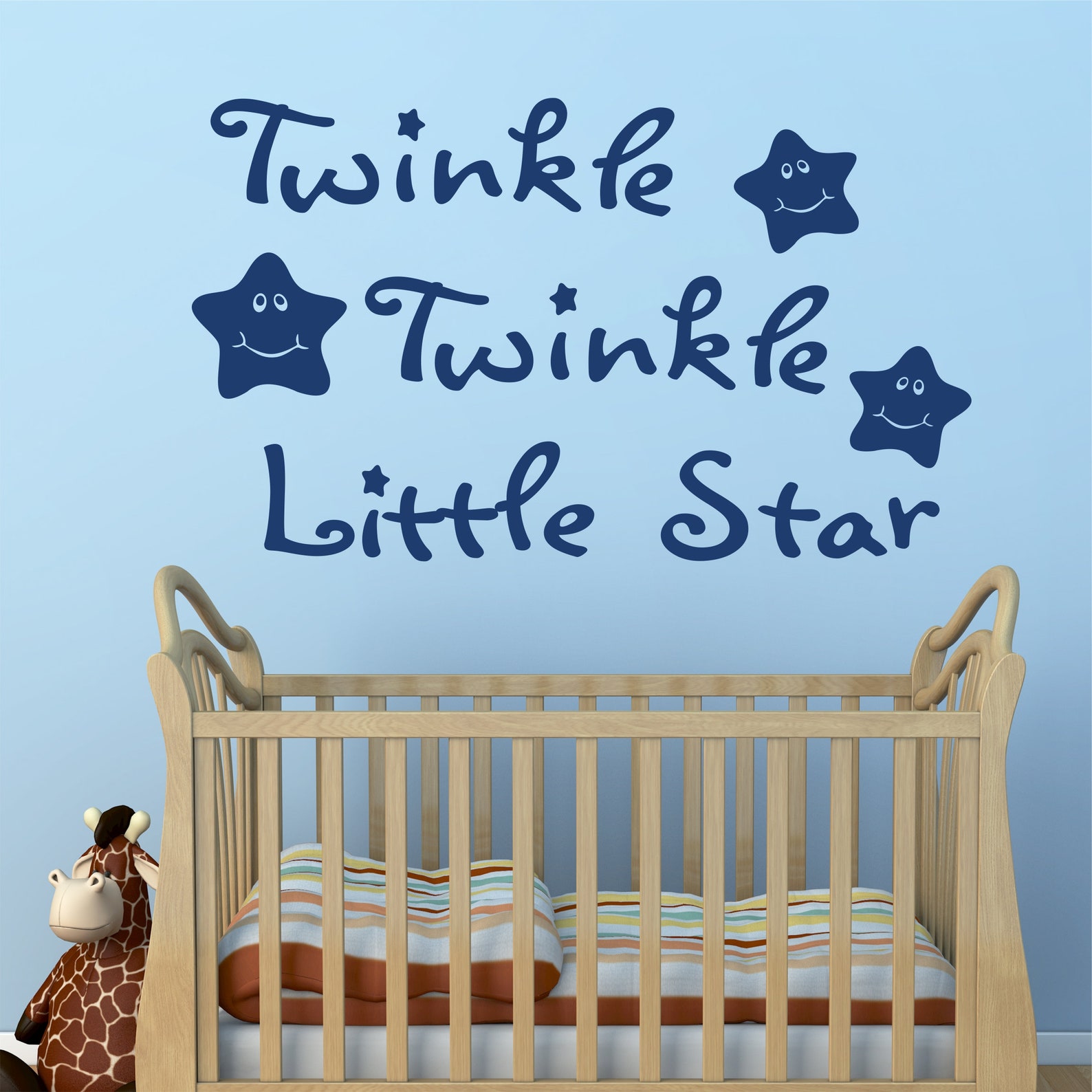 Nursery Wall Decal Twinkle Twinkle Little Star, Vinyl Wall Lettering ...