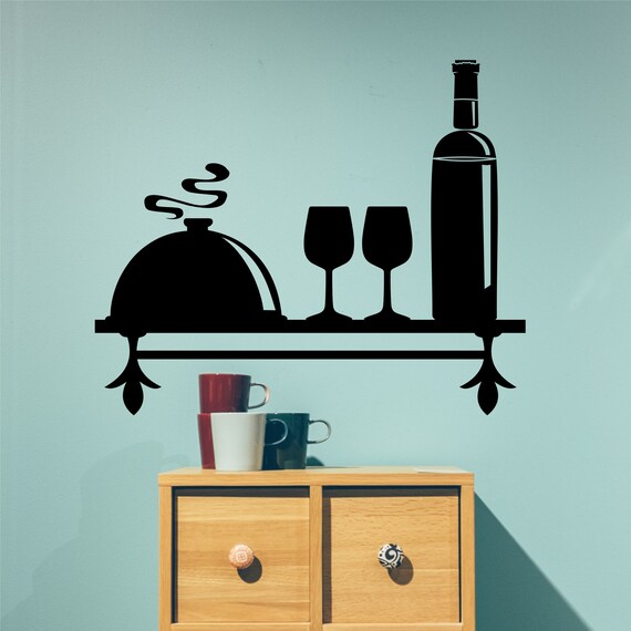 Farmhouse Kitchen Wall Decal Wine Shelf Wine Lovers Farmhouse | Etsy