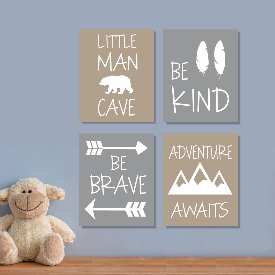 Woodland Tribal Nursery Painted Signs Hand Painted Canvas - Etsy