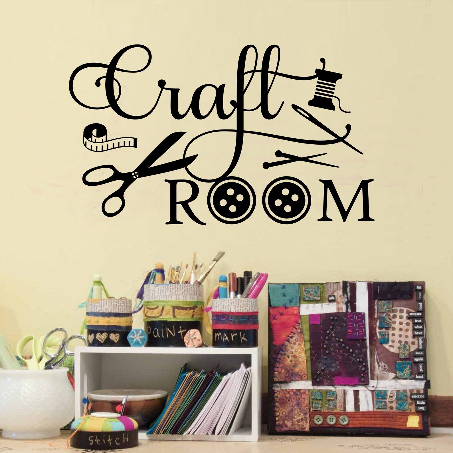 Craft Room Wall Decal Crafting Sign, Hobbyist Lettering for Home ...
