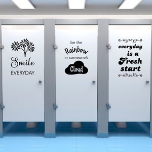 School Bathroom Stall Vinyl Decals, Inspirational Girl Bathroom ...