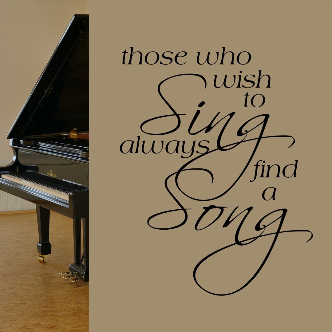 Music Wall Decal Sing a Song, Musical Theme Vinyl Wall Lettering, Wall ...