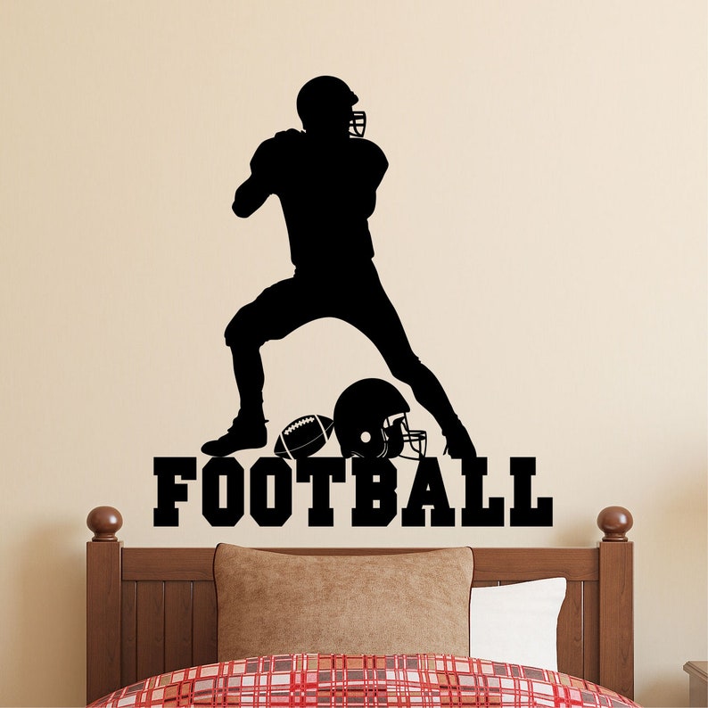 Sports Wall Decal Football Player Silhouette Vinyl Wall | Etsy