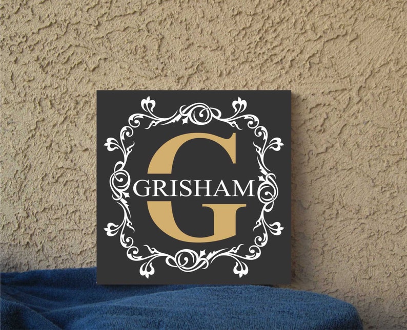 Custom Painted Monogram Canvas Sign Hand Painted Canvas Wall | Etsy