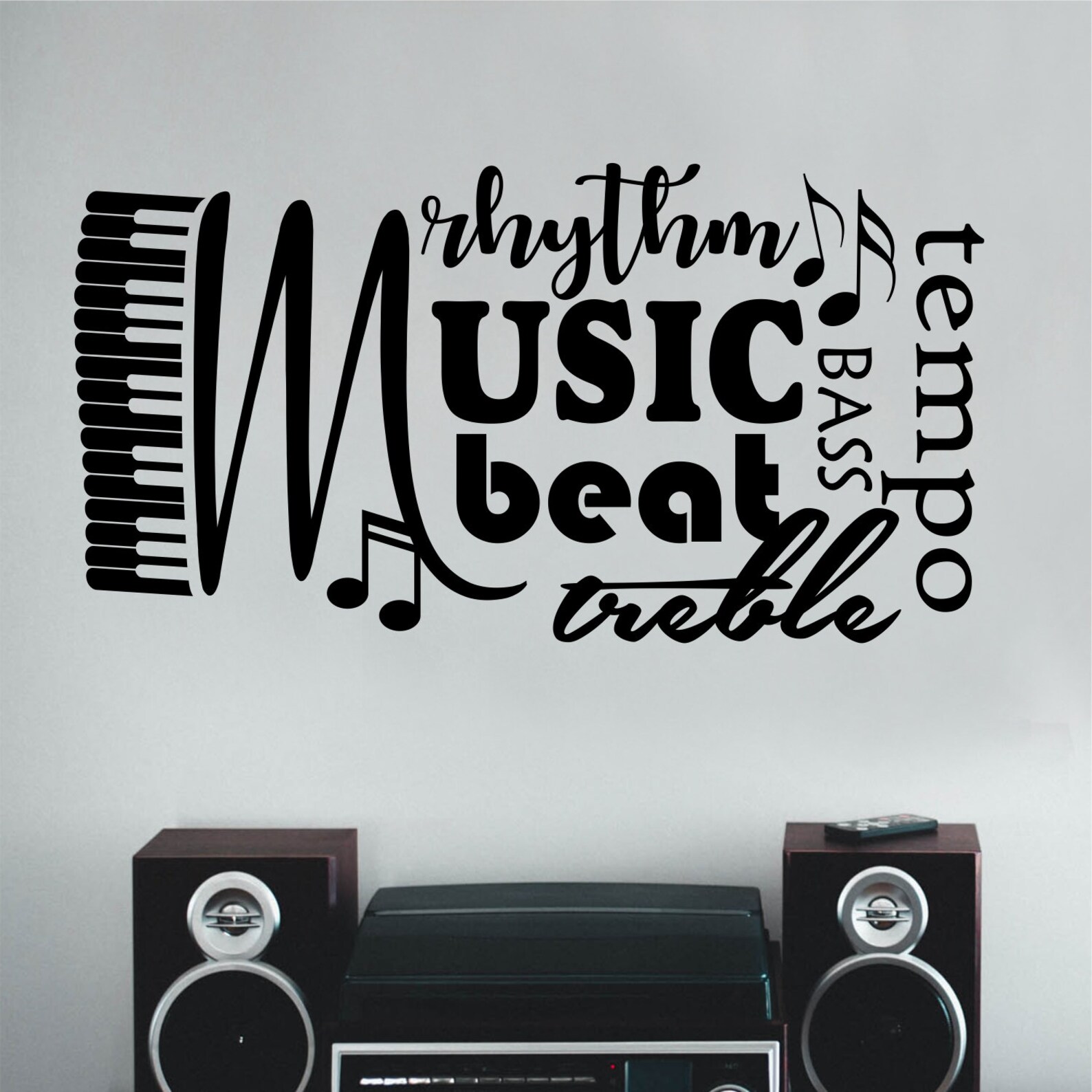 Classroom Wall Decal Music Word Collage, Vinyl Wall Lettering for Music ...