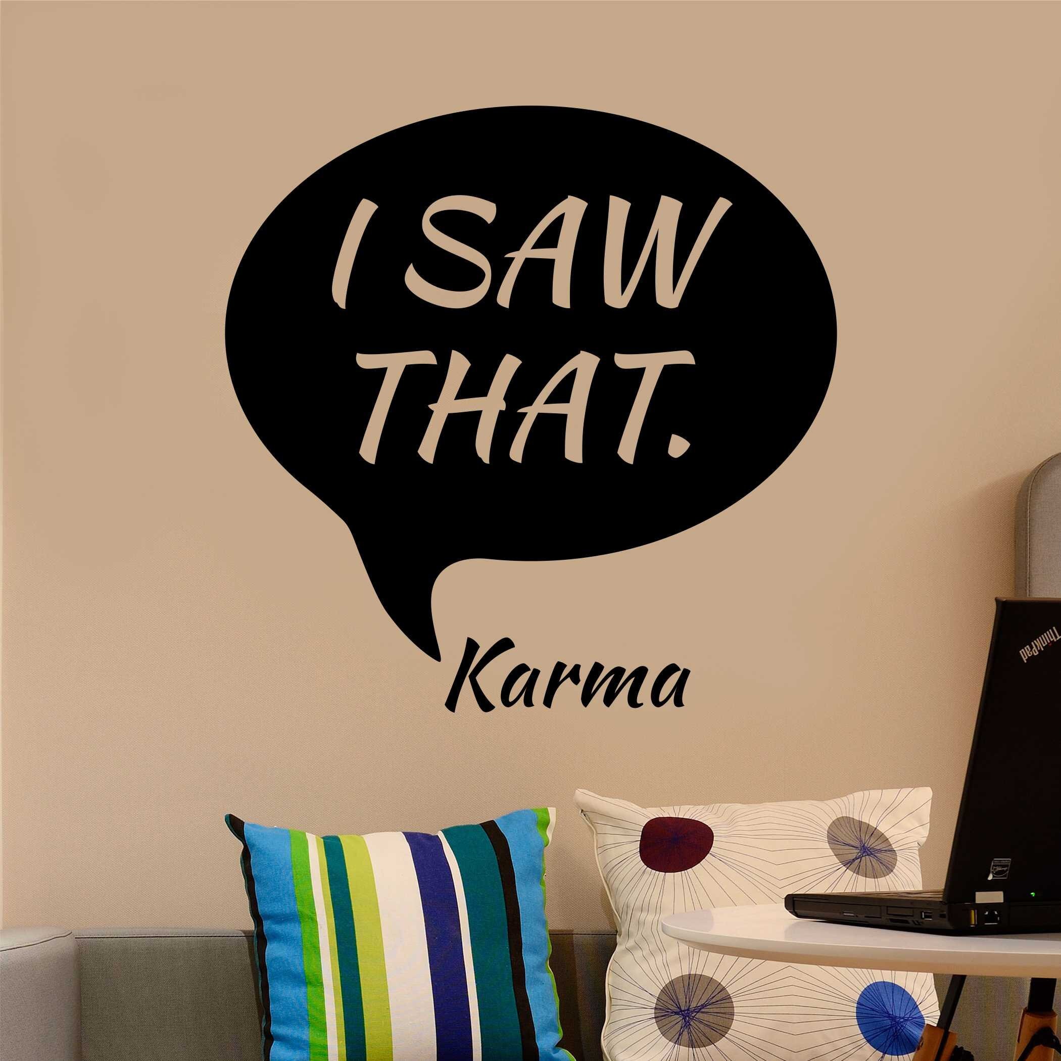 Motivational Wall Decal I Saw That Karma Chat Bubble | Etsy