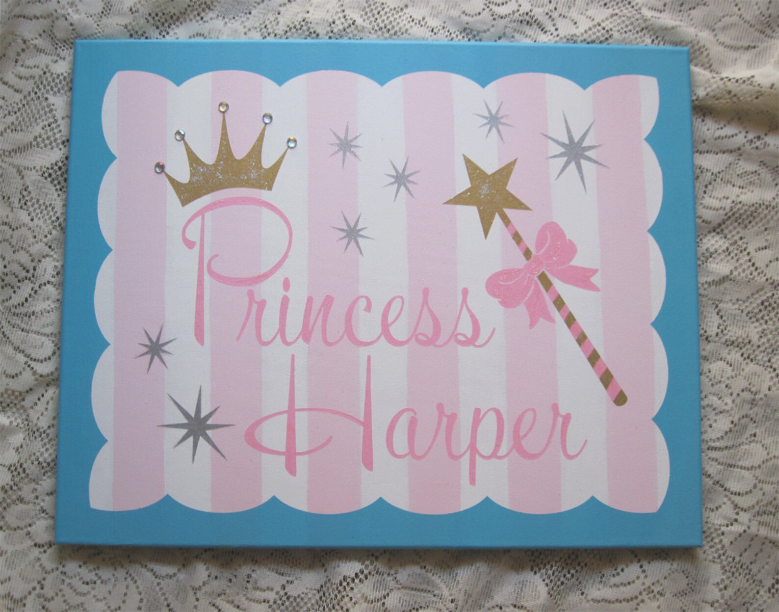 Princess Name Custom Painted Canvas Art Hand Painted Princess | Etsy