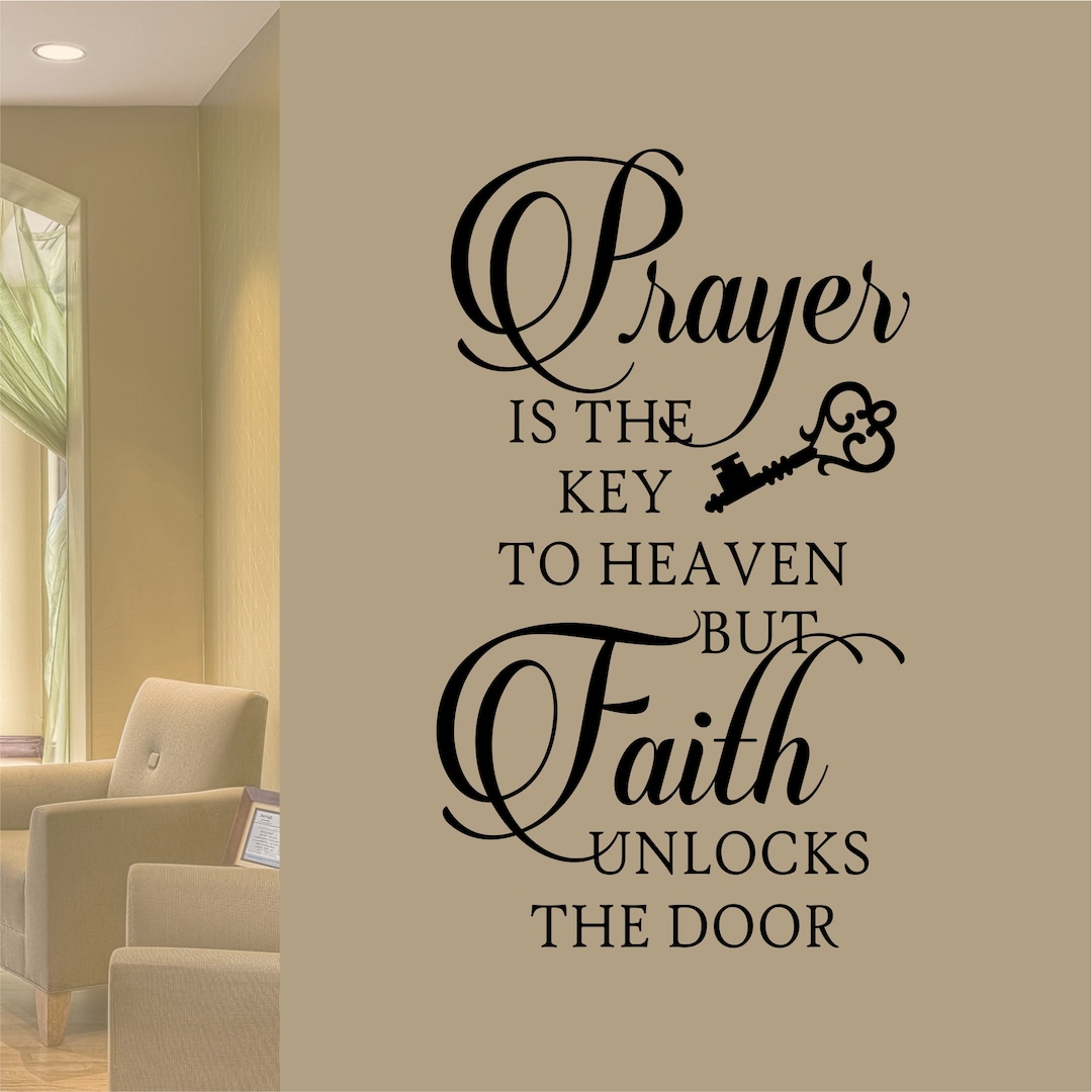 Christian Wall Decal Prayer is Key Faith Unlocks, Religious Vinyl Wall ...