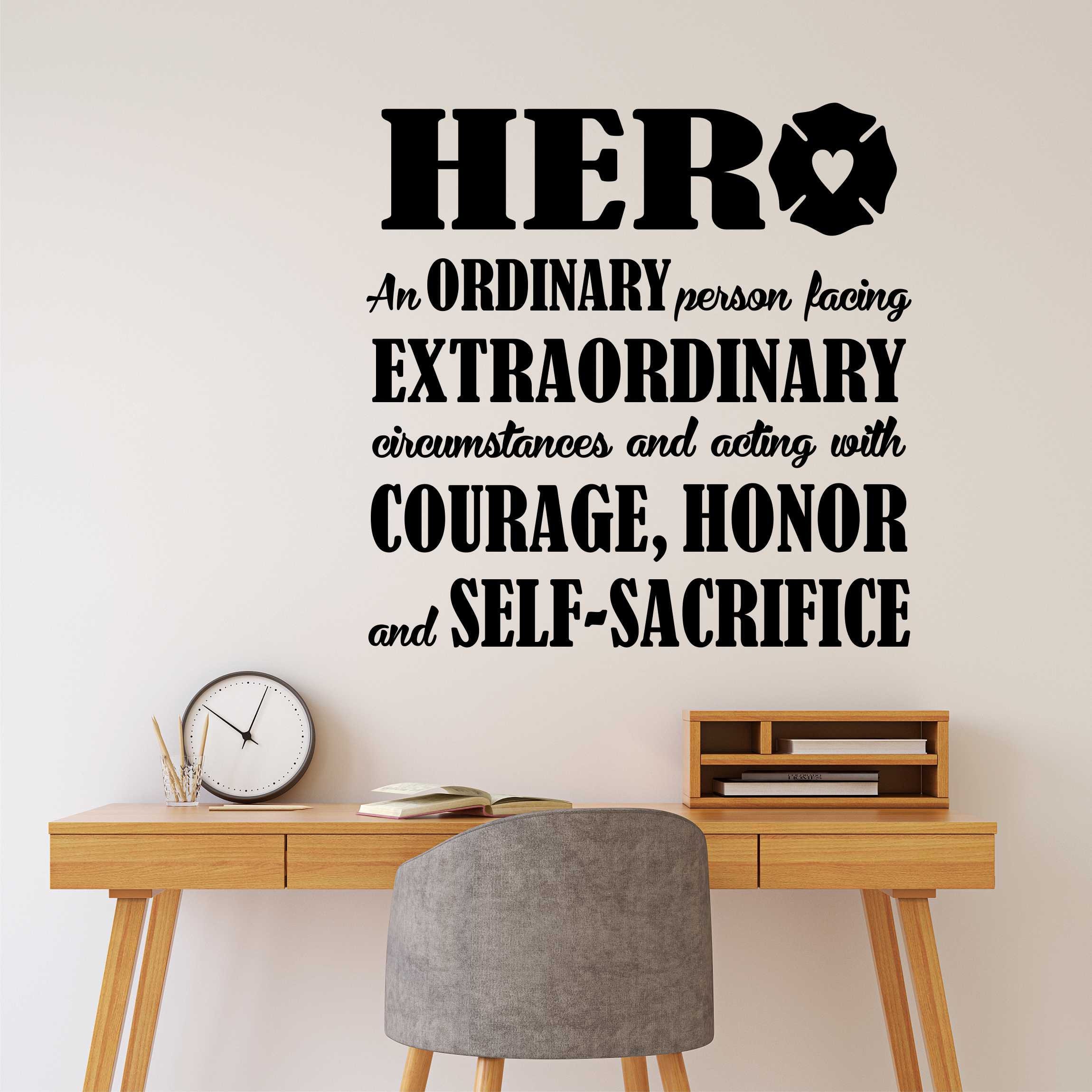Office Wall Decal Fireman Hero, Firehouse Fire Station Vinyl Wall ...