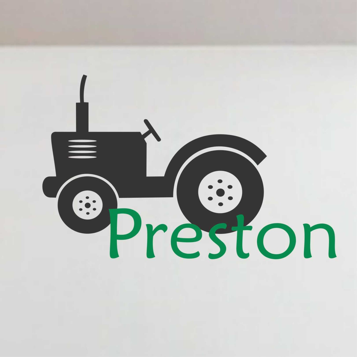 Custom Name Wall Decal Tractor Silhouette Kids Bedroom Vinyl | Etsy