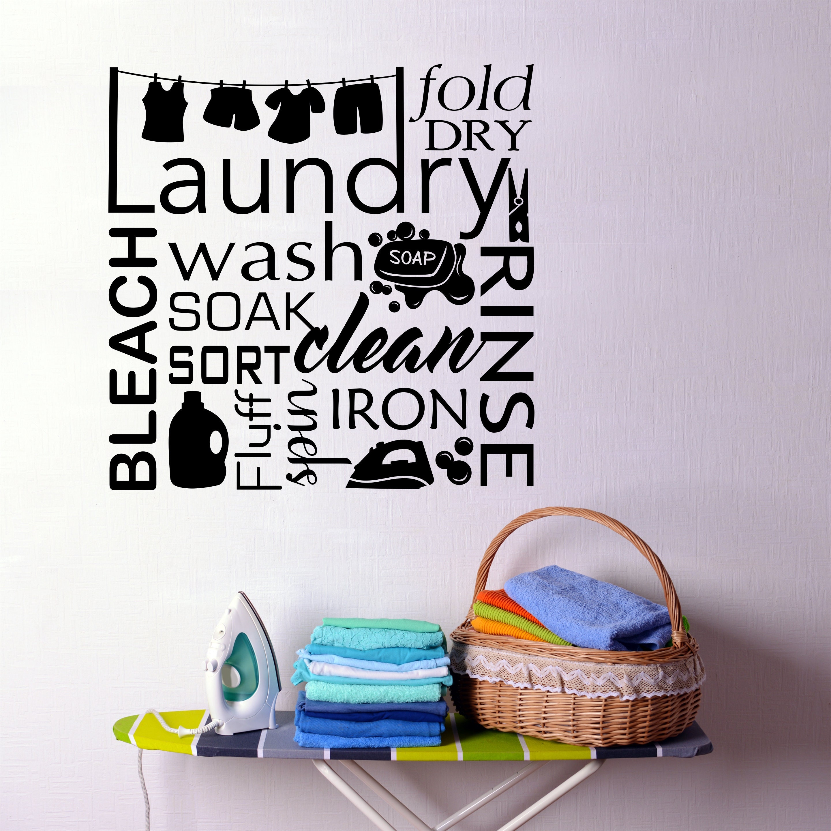 Laundry Room Wall Decal Word Collage Whimsical Laundry Room | Etsy