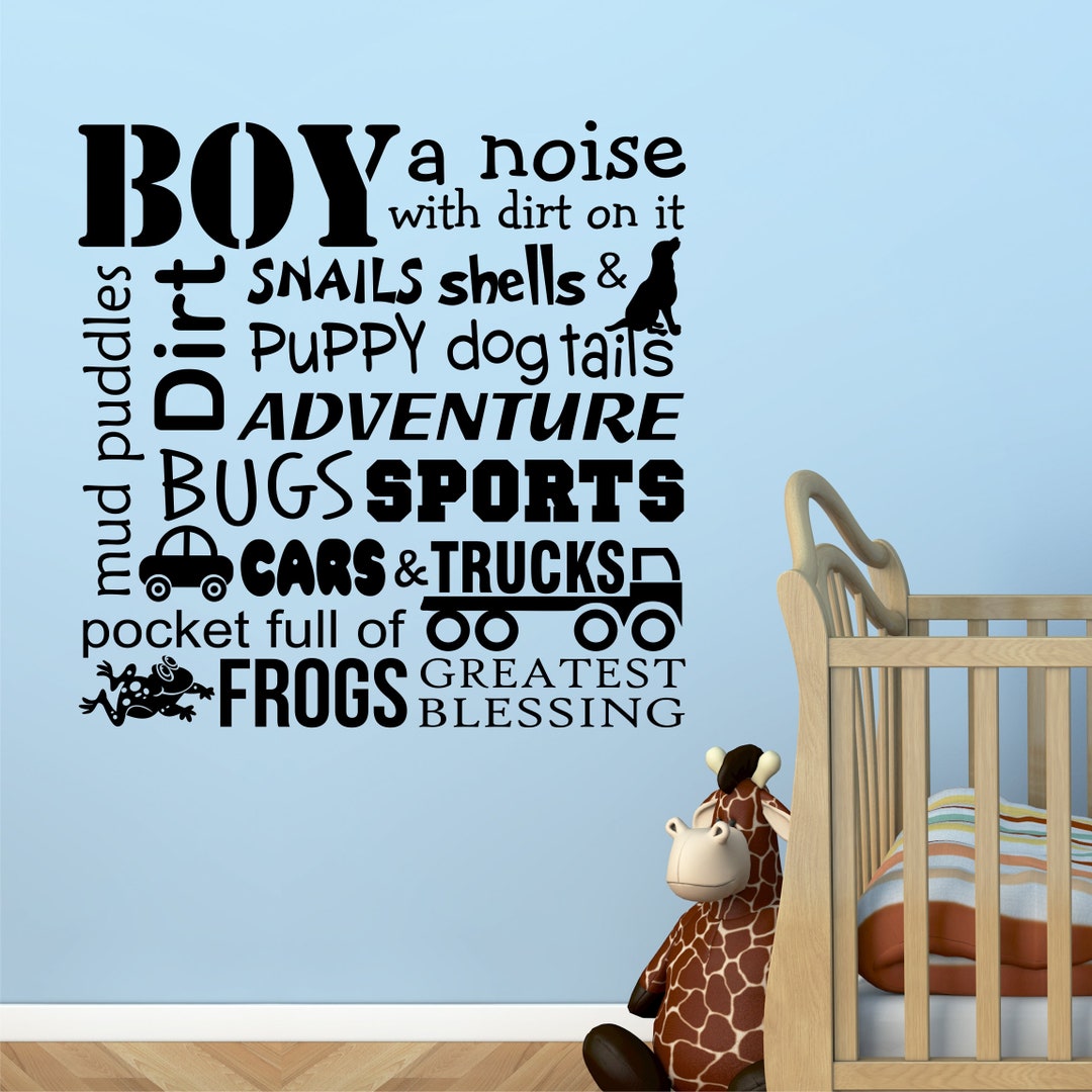 Nursery Wall Decal Definitions of a Boy, Boy Bedroom Vinyl Wall ...