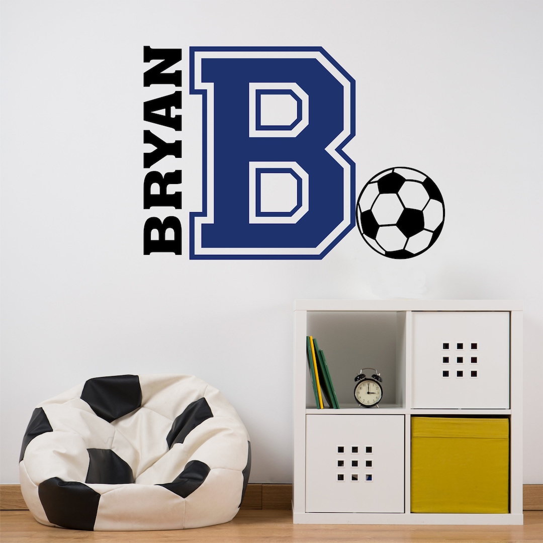 Sports Wall Decal Soccer Varsity Letter, Vinyl Wall Lettering Custom ...