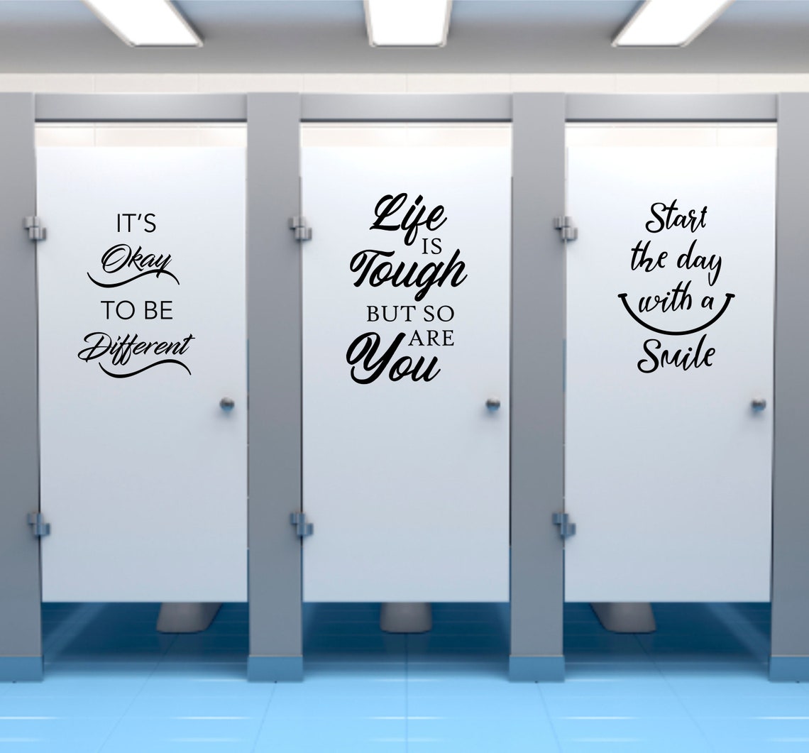 School Bathroom Stall Vinyl Decals Inspirational Bathroom - Etsy