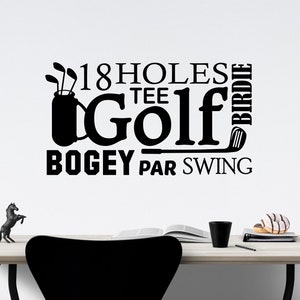 Sports Wall Decal Golf Word Collage, Vinyl Wall Lettering for Game Room ...