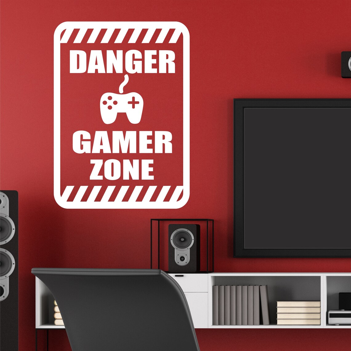 Video Game Wall Decal Danger Gamer Zone Geeky Vinyl Lettering - Etsy