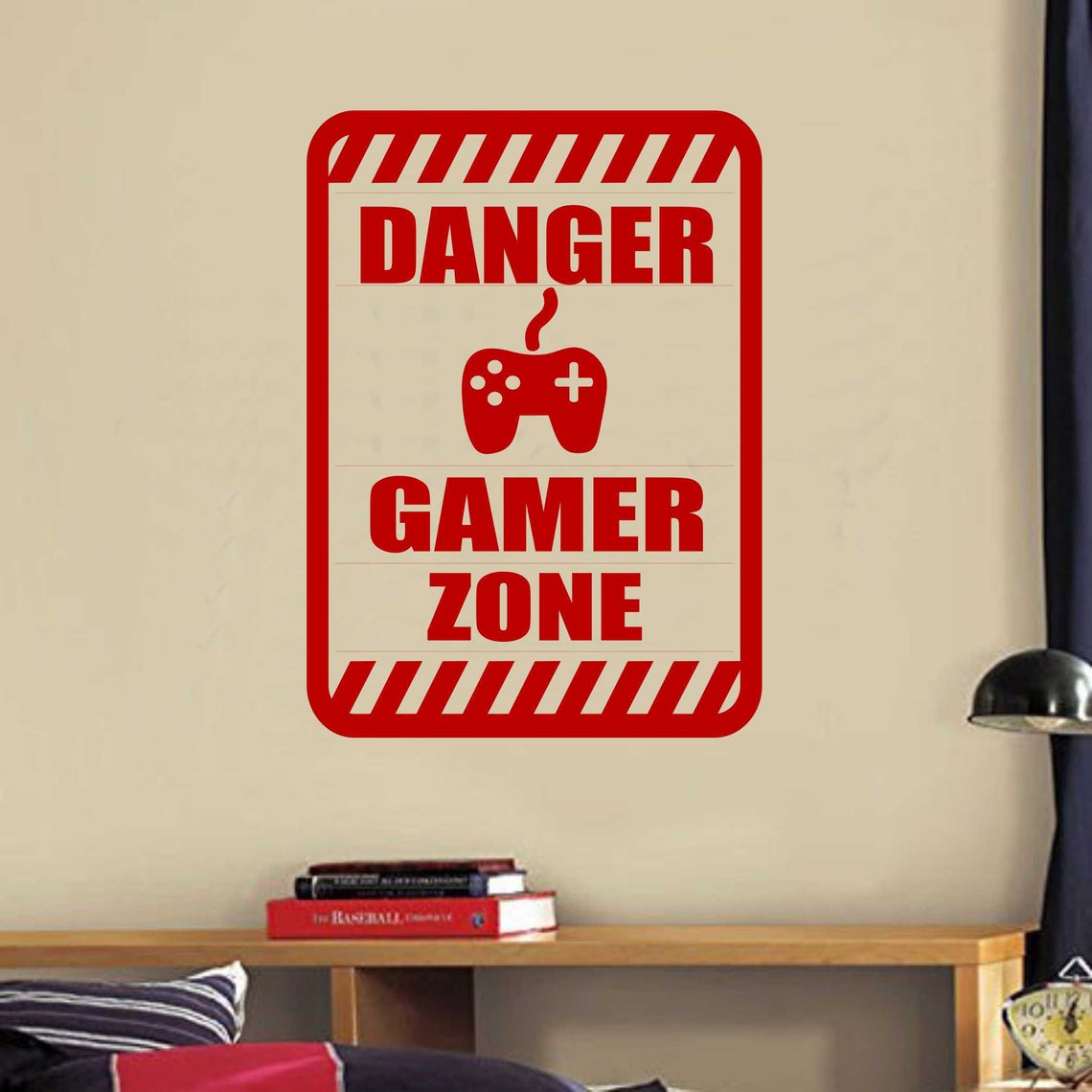 Video Game Wall Decal Danger Gamer Zone Geeky Vinyl Lettering | Etsy