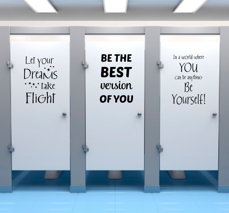 School Bathroom Stall Vinyl Decals Inspirational Bathroom - Etsy