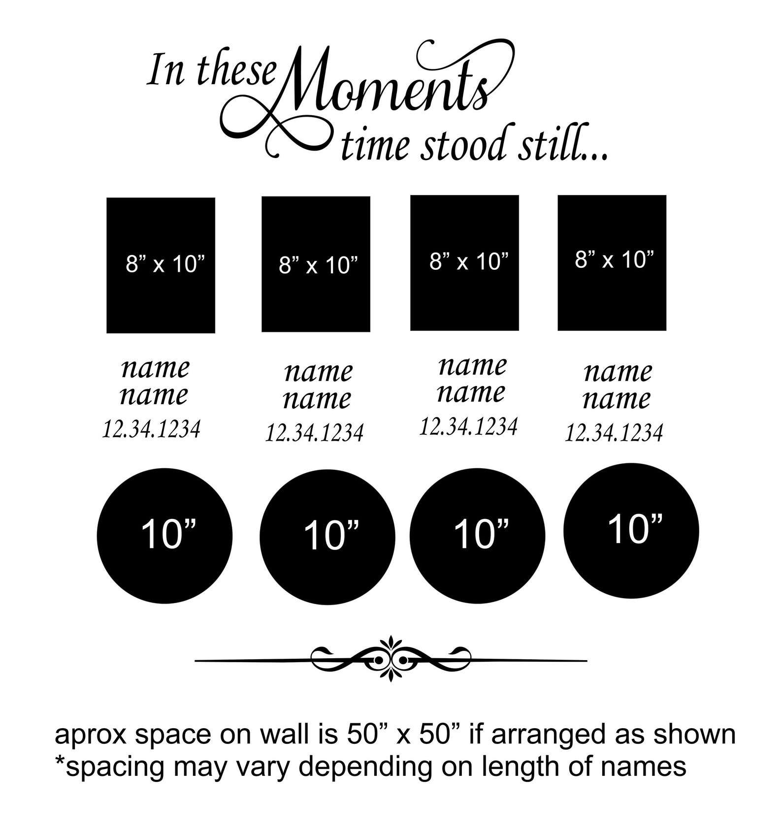 Custom Wall Decal in These Moments Family Names Dates Vinyl - Etsy