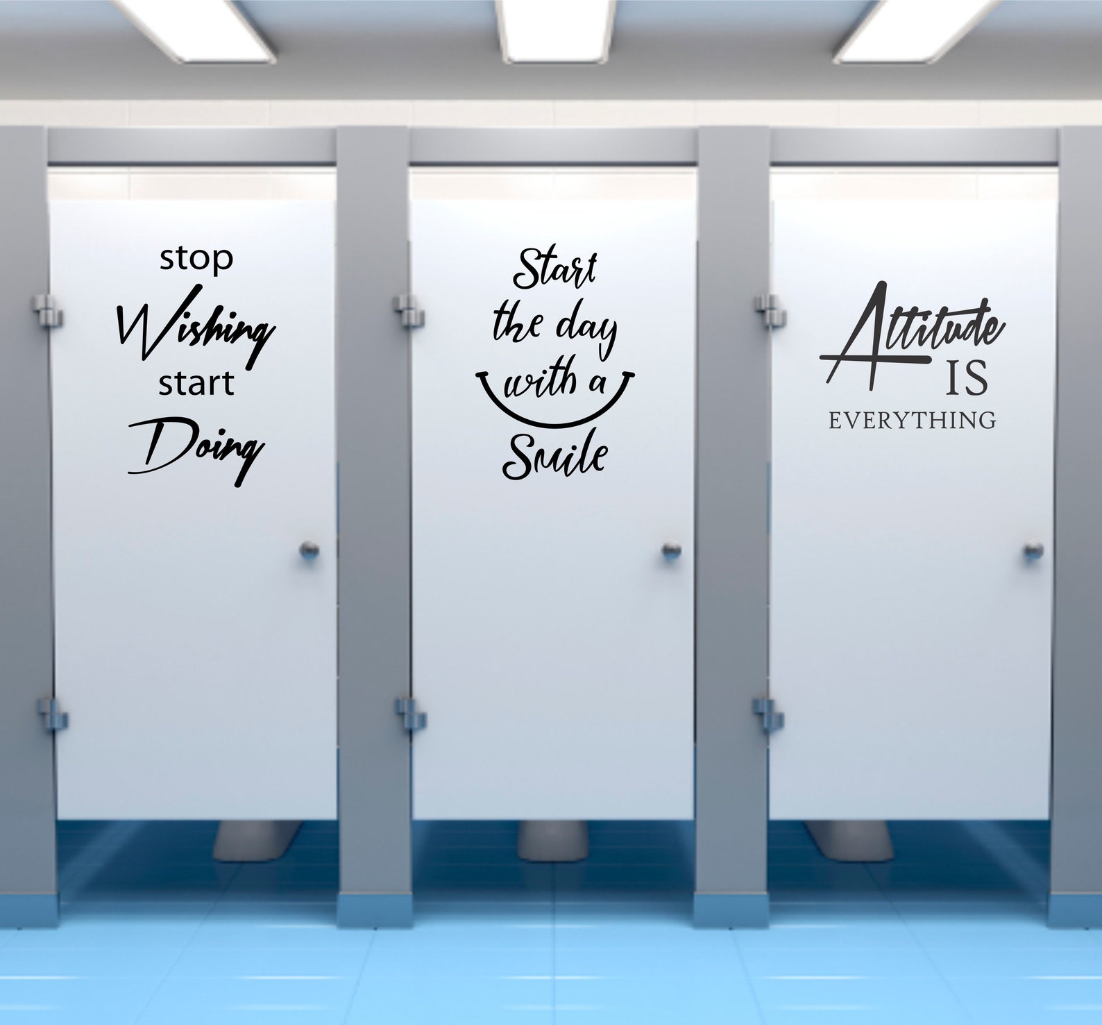 Office Bathroom Stall Vinyl Decals, Inspirational Bathroom Decoration ...