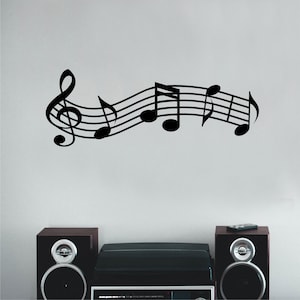 Music Wall Decal Musical Staff, Classroom Vinyl Wall Lettering, Dorm ...