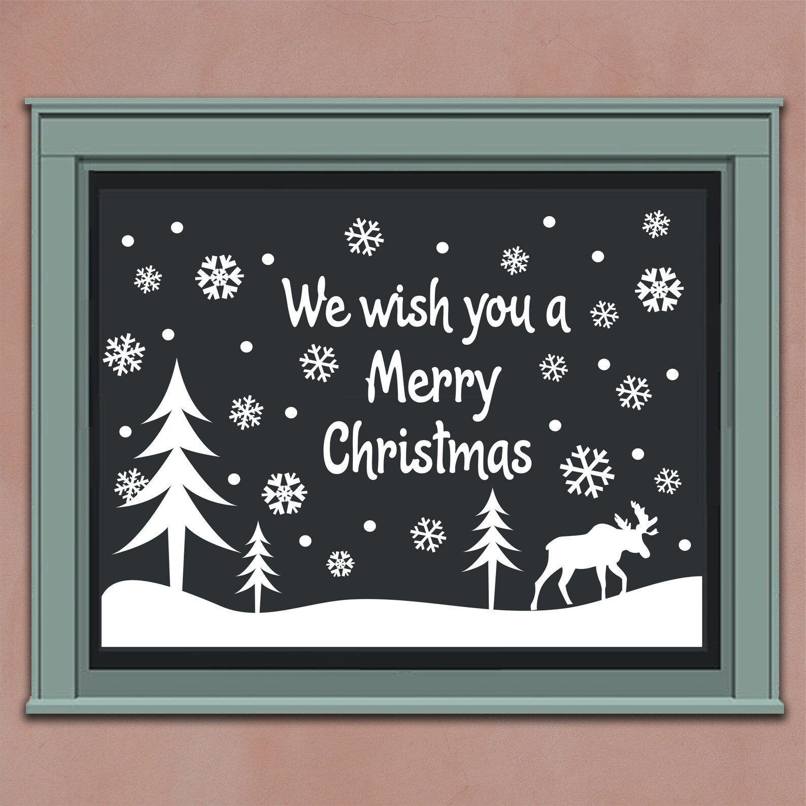 Holiday Decal Merry Christmas Winter Snow Decor Kit Vintage - Etsy