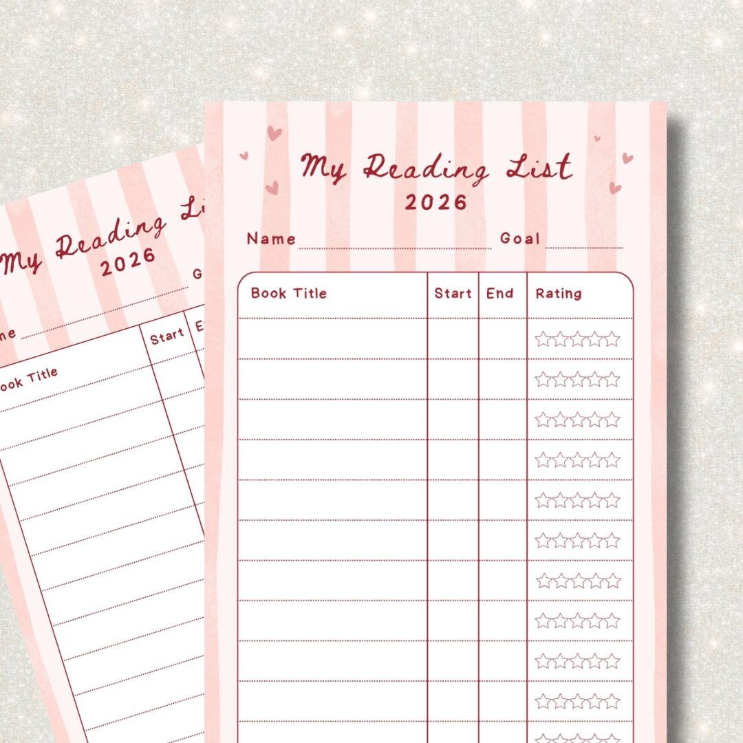 2026 Reading List, Bookmark (printable), Book Tracker - Etsy