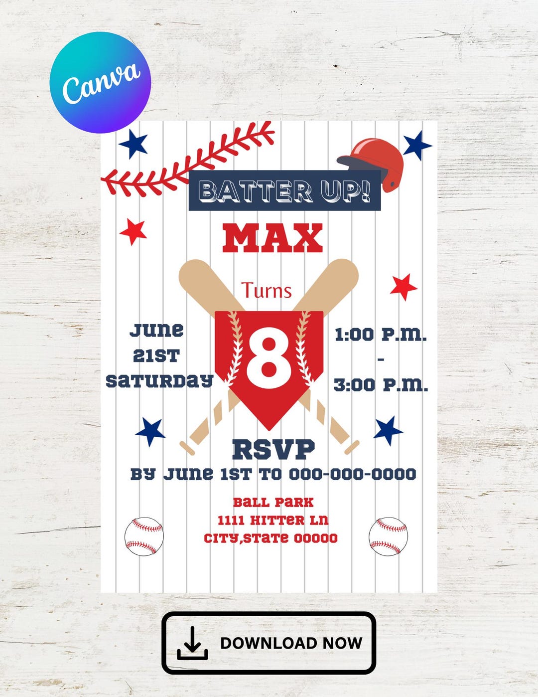 Editable Design, Hit It Out of the Park Digital Baseball Birthday Card ...