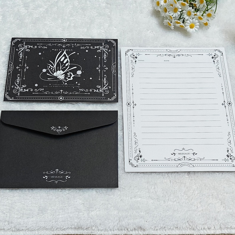 Gothic Stationery Set: Starry Butterfly Letter Writing Kit - Etsy