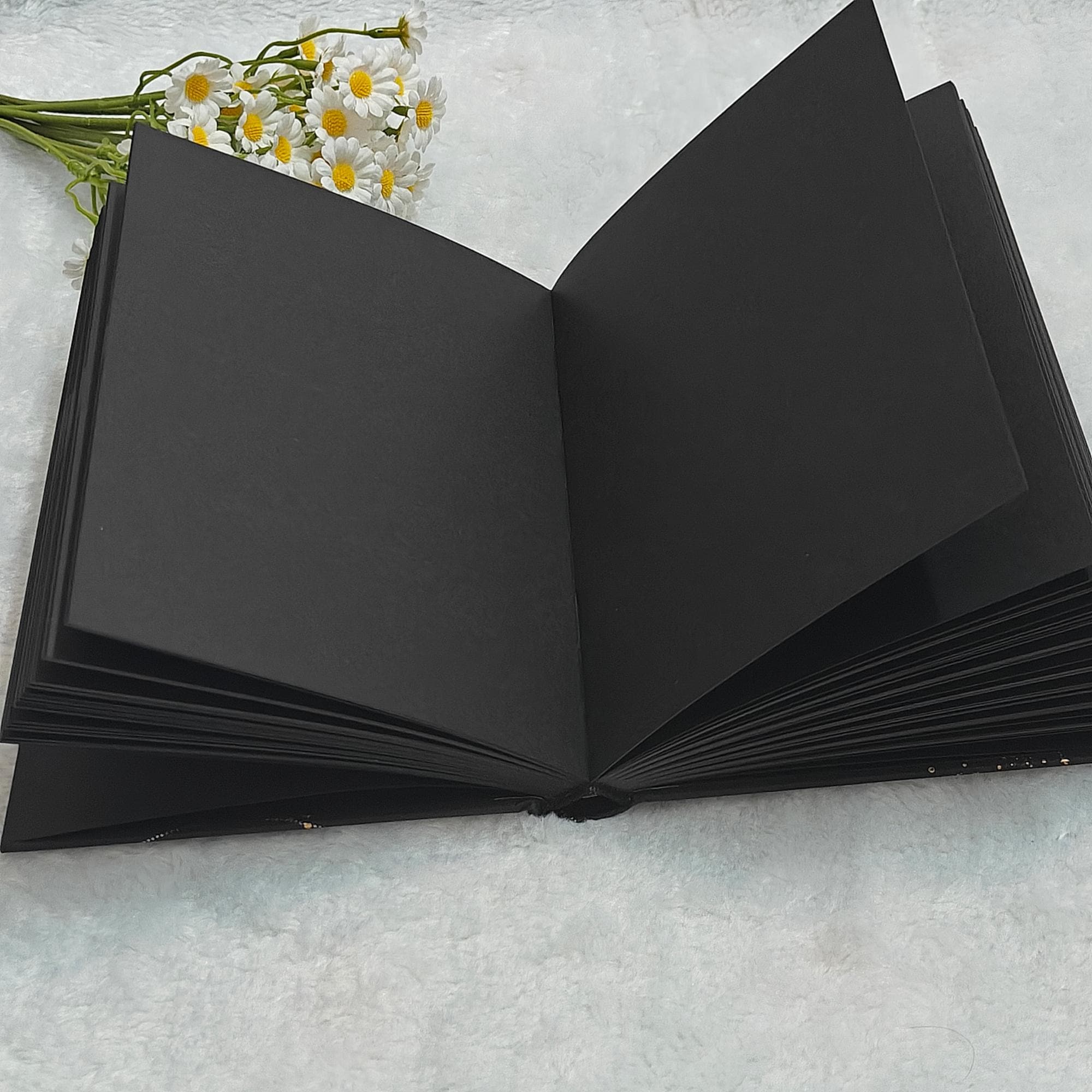 Black Paper Starry Notebook | Aesthetic Dark Journal | All-black Pages ...