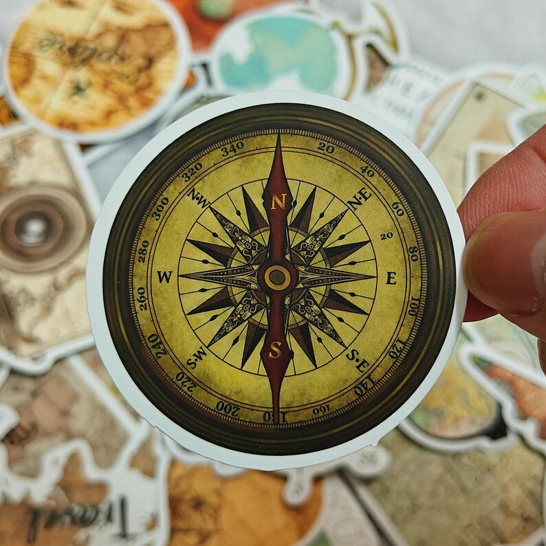 Vintage Travel Map Stickers: Retro Adventure Scrapbook Ephemera - Etsy