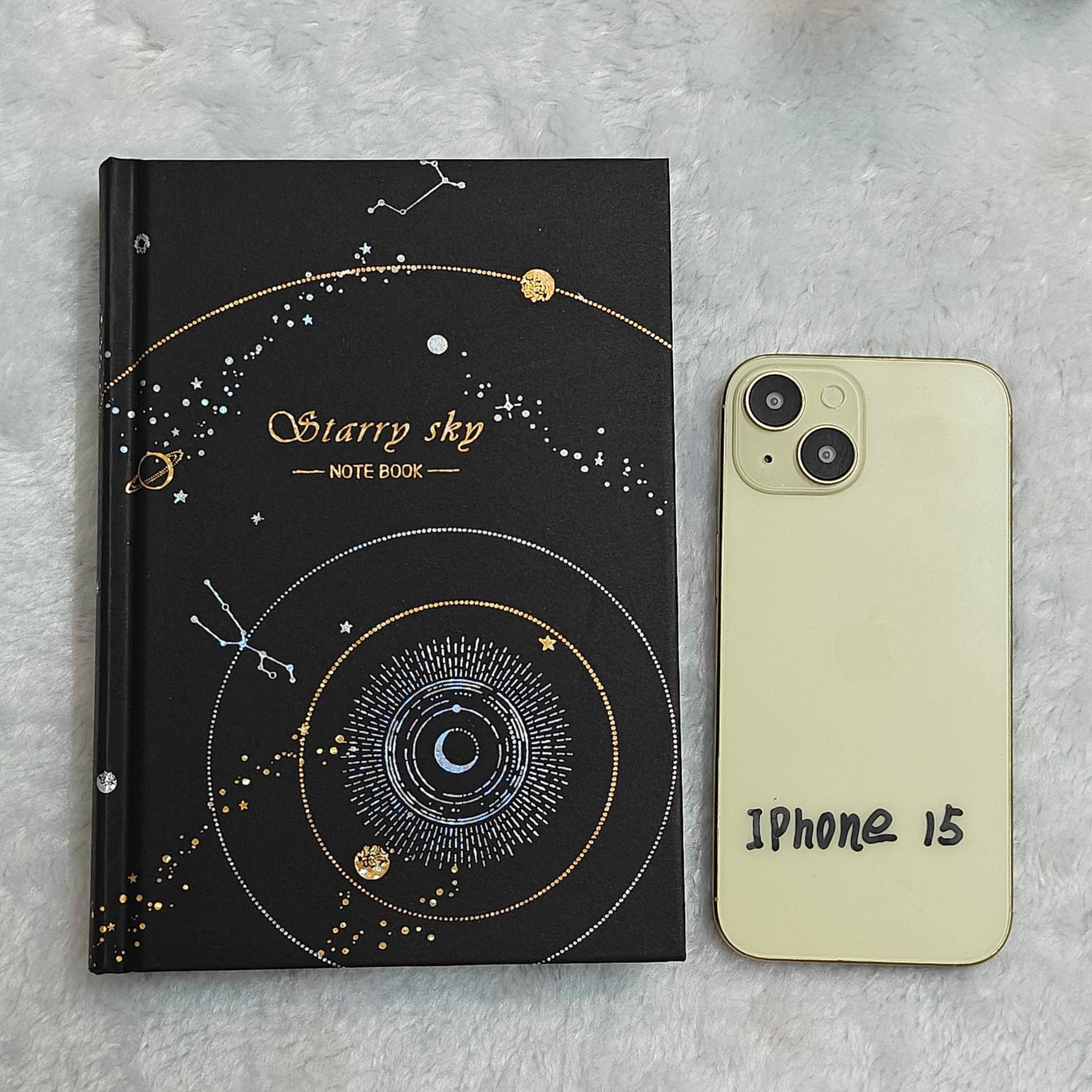 Black Paper Starry Notebook | Aesthetic Dark Journal | All-black Pages ...