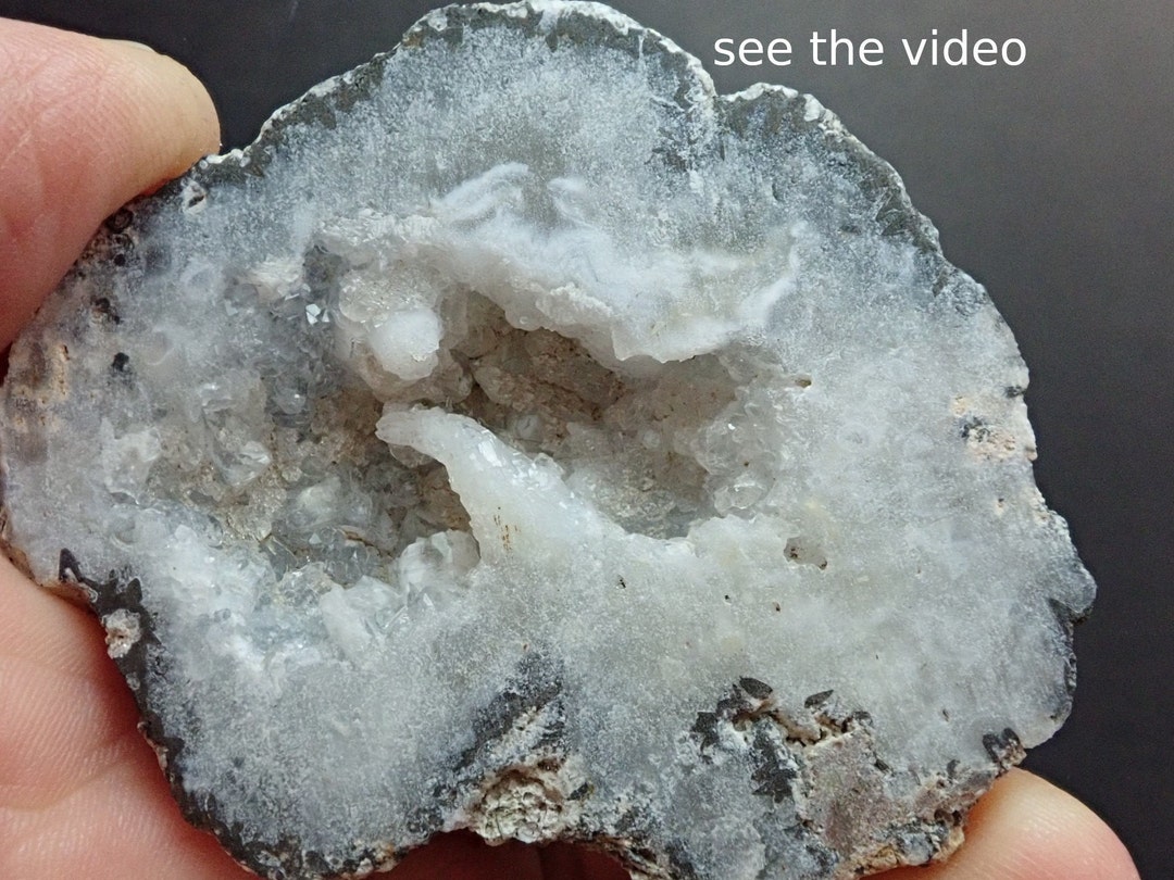 30219 Fluorescent Geode Half UV Reactive Fluorescent Geode Specimen 70 ...