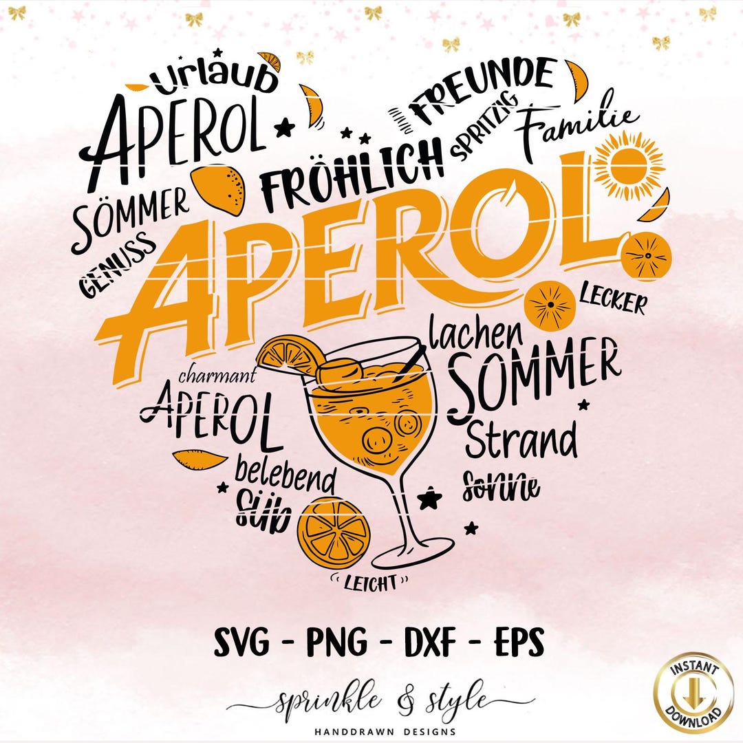 Aperol Plotterdatei, German Bundle Svg, Aperol Spritz Clipart, Alcohol ...