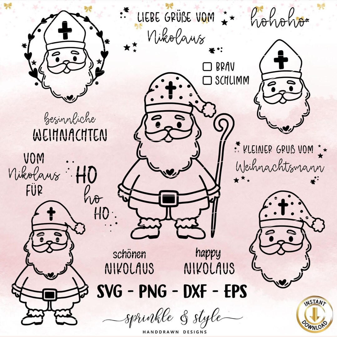 Plotterdatei Nikolaus Svg, Plotterdatei Weihnachten, Cricut ...