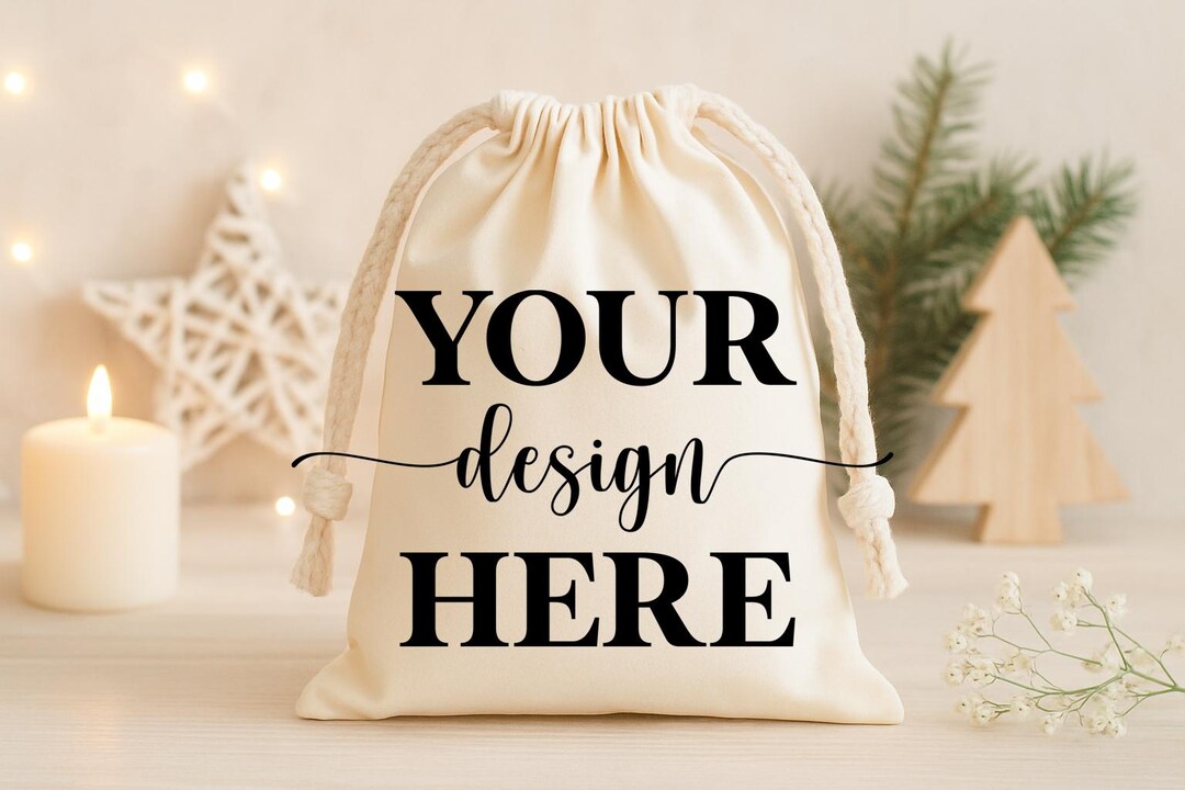 Christmas Burlap Sack Mockup | Christmas Santa Sack Mockup Boho | Gift ...