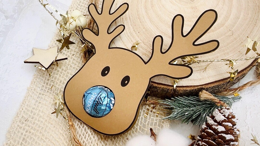 Reindeer Template PDF, DIY Christmas Gift Idea Print Template for Lindt ...