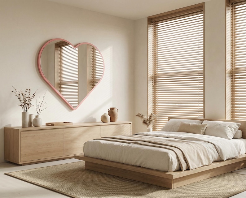 Heart Shaped Wall Mirror, Romantic Bedroom Vanity Decor - Etsy