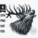 Elk Head Illustration Vector, Elk Bugling, Elk Bugle SVG, Detailed Elk ...