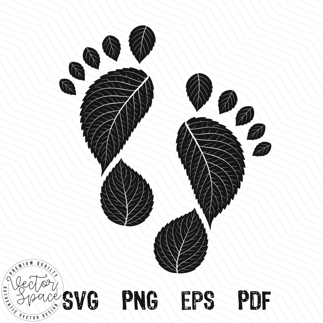 Leaf Footprint SVG | Nature Human Footprint Clipart | Organic Eco ...